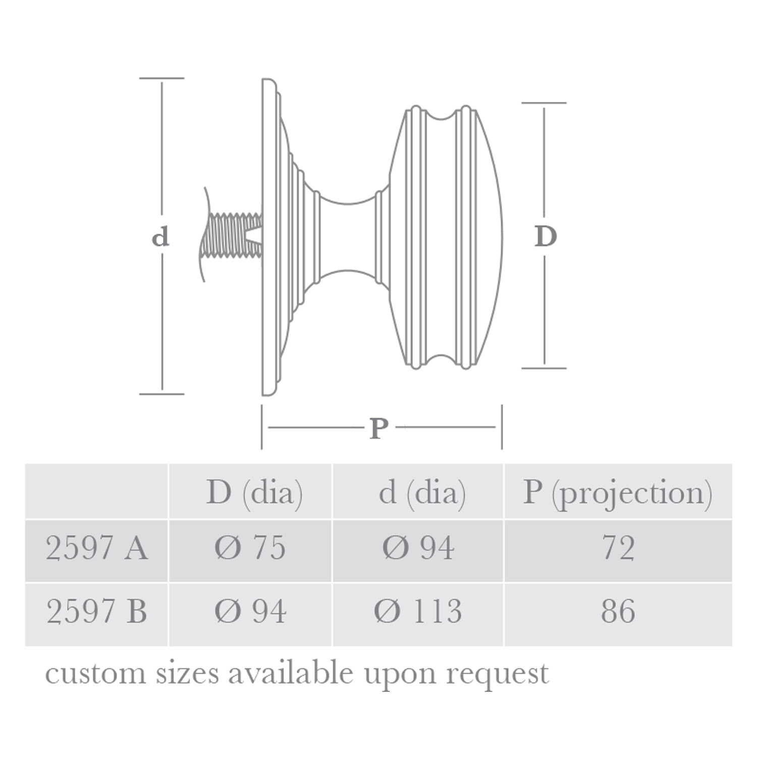 2597 Centre Door Knobs | Frank Allart