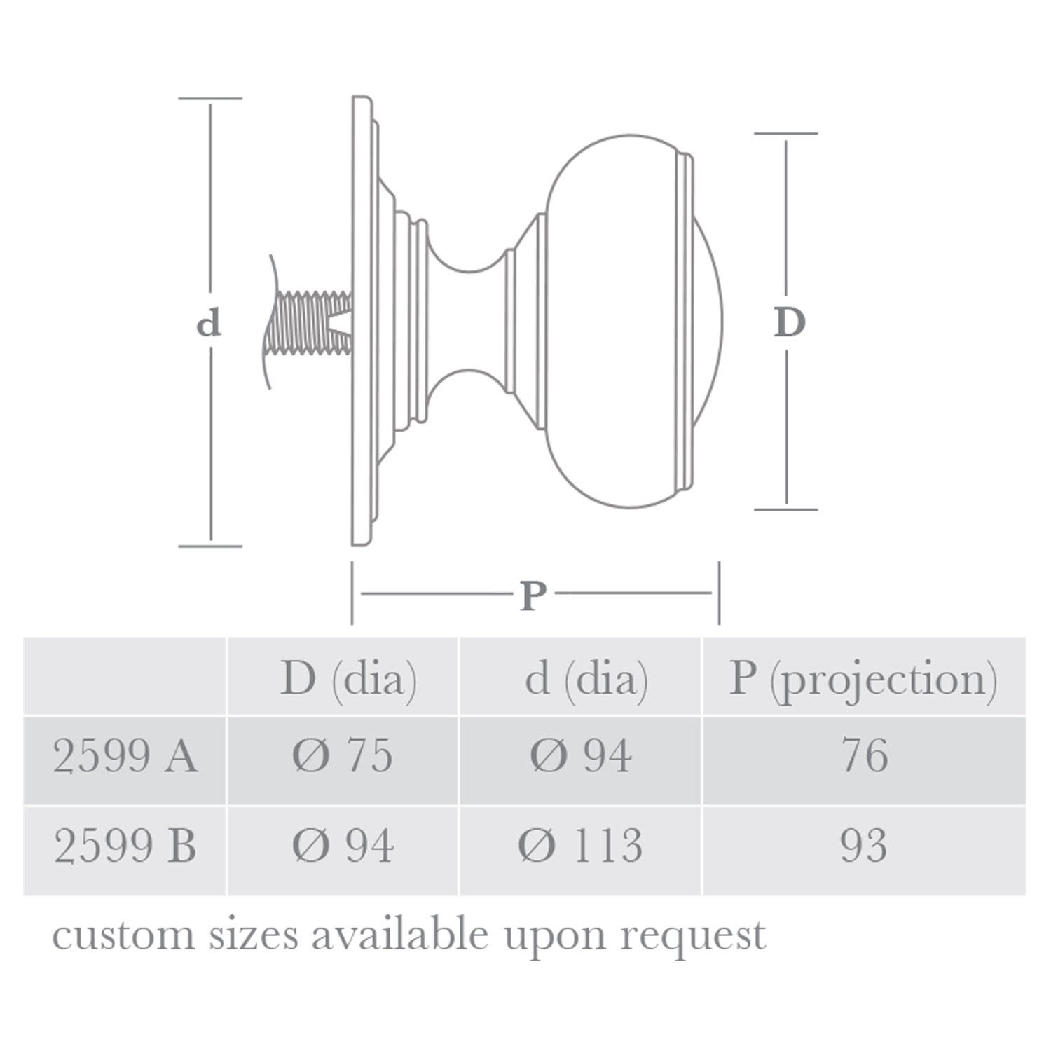 2599 Centre Door Knobs | Frank Allart