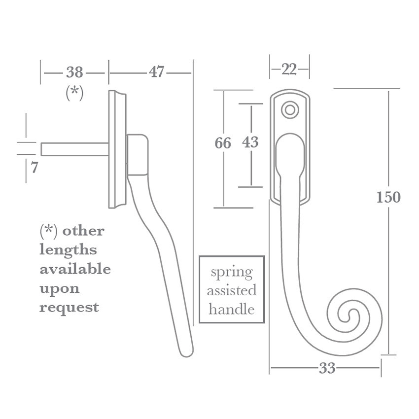 0360 Espagnolette Handle | Frank Allart