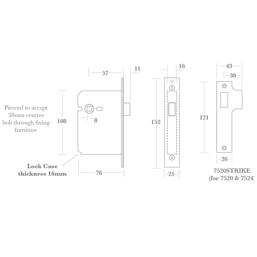 7520 Passage Latch set - Light Spring 2-Way Action (Knob Strength) | Frank Allart
