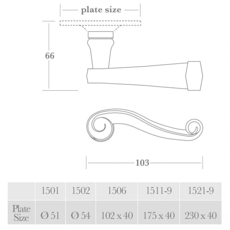 15 Series - Door Lever Sets (1501 - 1529) | Frank Allart