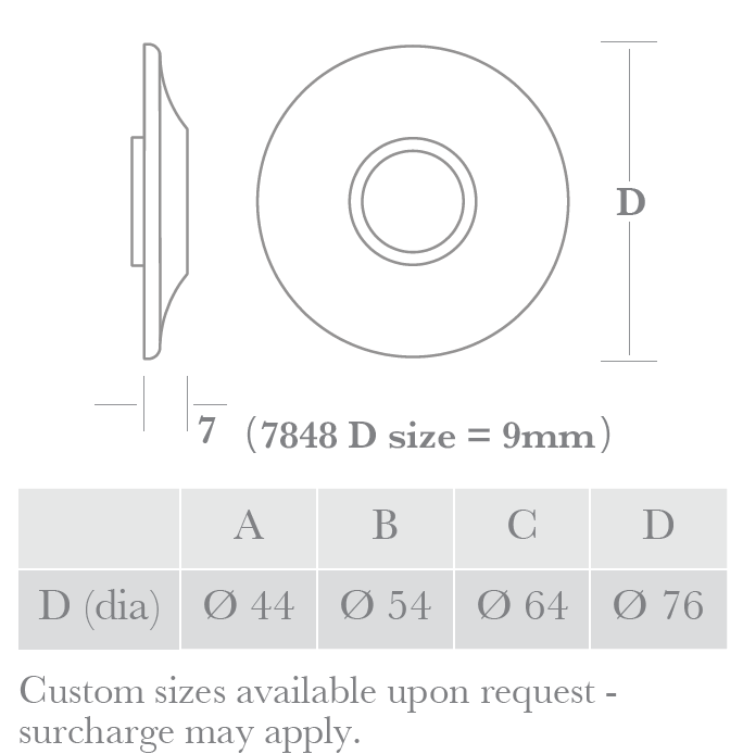 7848 Select Rosette Concealed Fix - Unsprung | Frank Allart