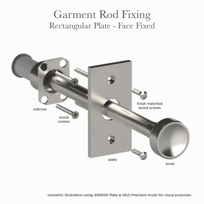 8468GR Garment Rod Rectangular Plate - Face Fixed | Frank Allart