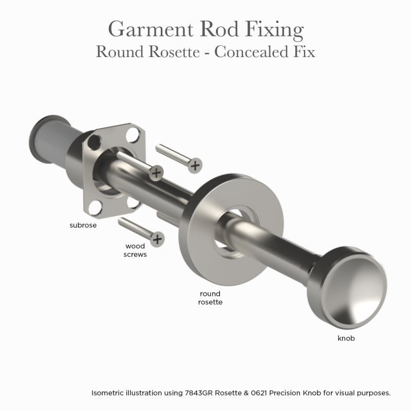 7843GR Garment Rod Round Rosette - Select | Frank Allart