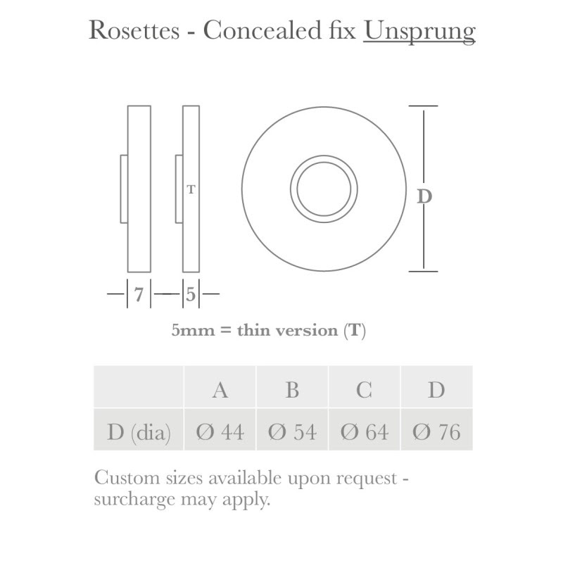 7844 Select Rosette Concealed Fix - Unsprung | Frank Allart