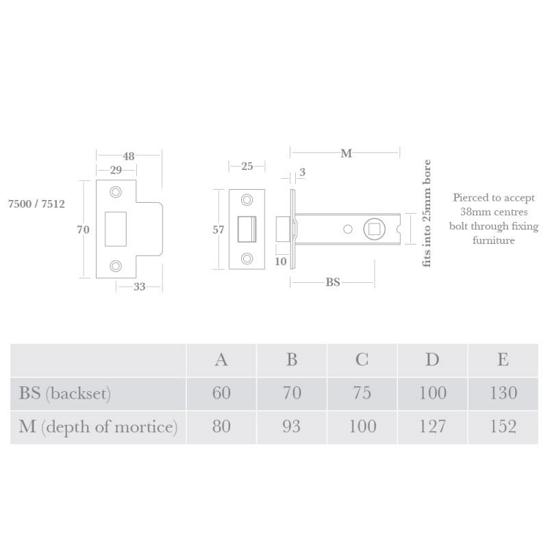 7500 Light Spring Passage Latch (Knob Strength) | Frank Allart