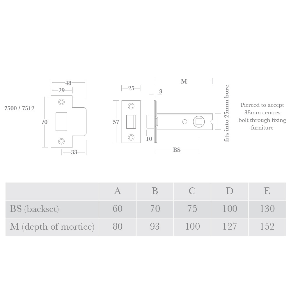7512 Heavy Spring Passage Latch (Lever Strength) | Frank Allart