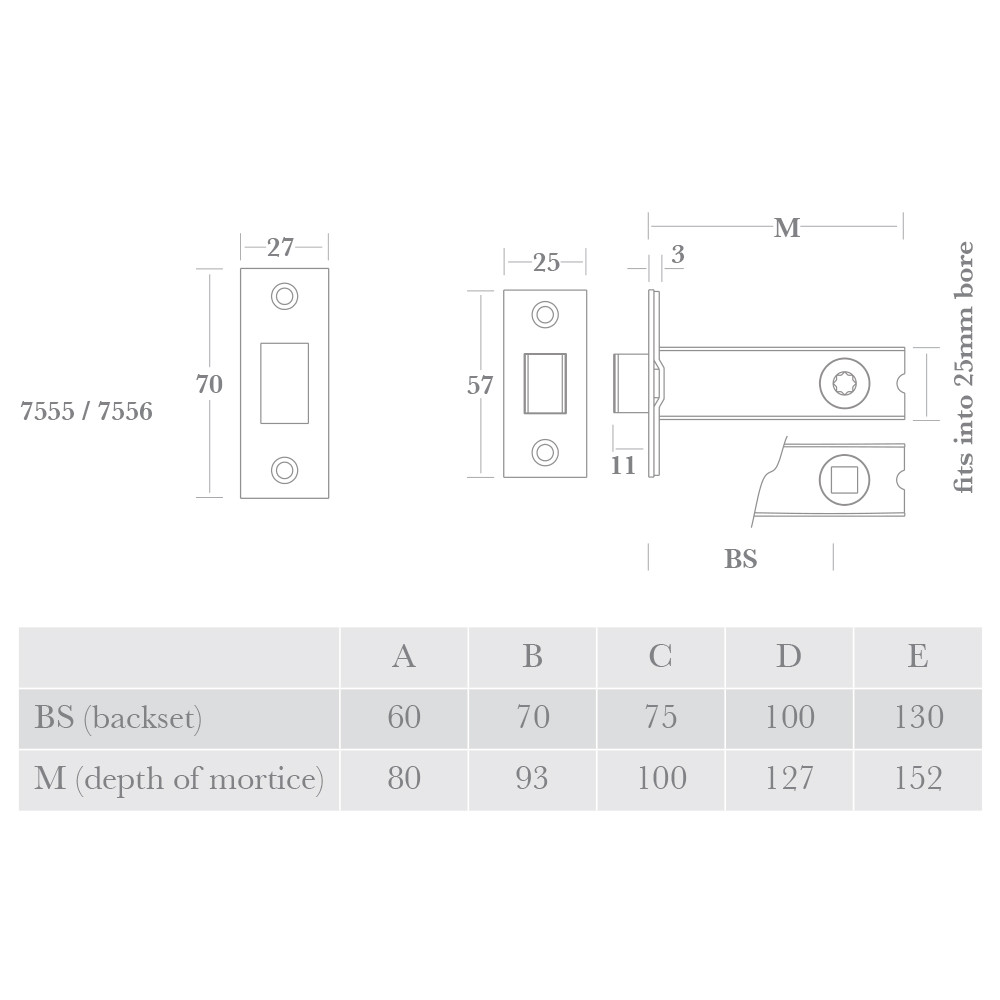 7555 5mm universal hub - Privacy Deadbolt | Frank Allart