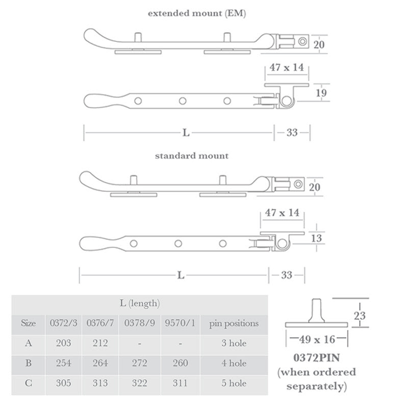 0372 Traditional Pin Stay | Frank Allart