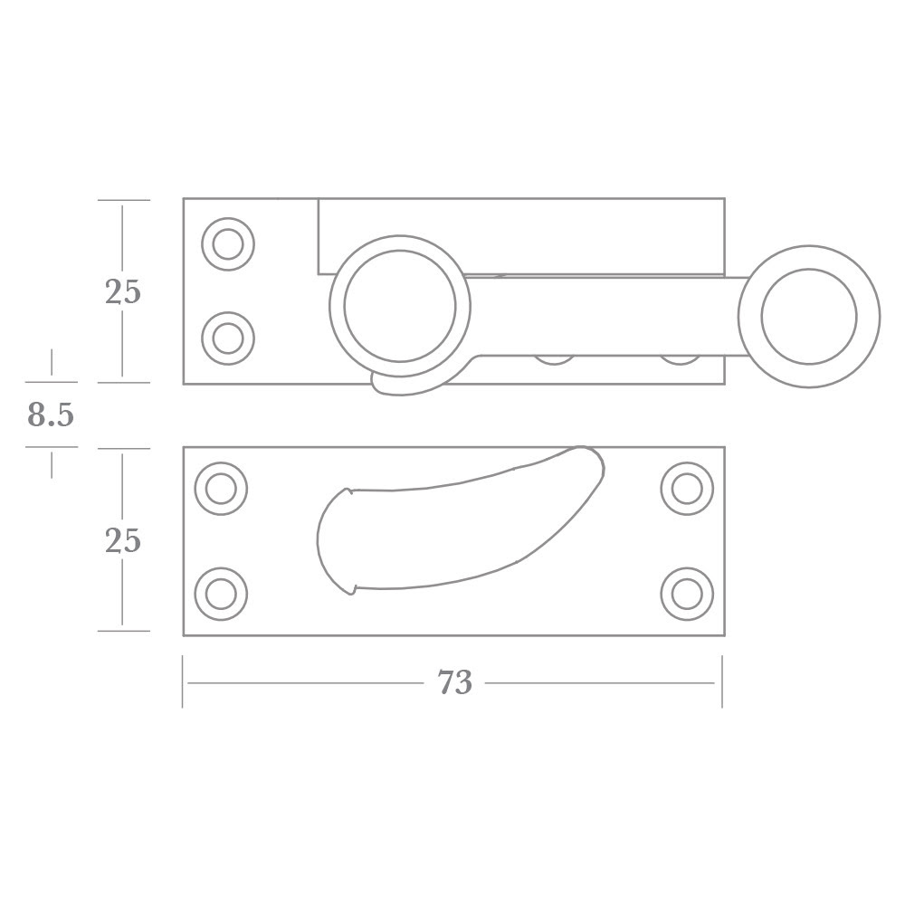 0185 Quadrant Arm Sash Fastener | Frank Allart