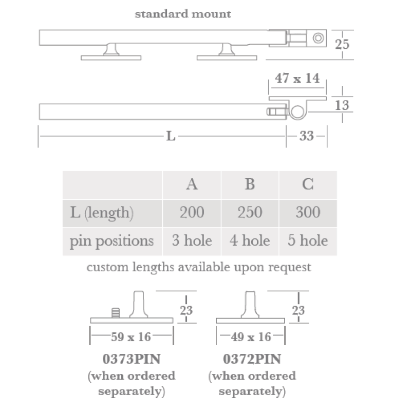 0395 Lockable Square Bar Stay | Frank Allart